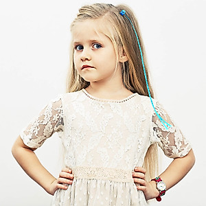 Bememo 21 Pieces Colored Braids Hair Extensions with Clip Snaps Rainbow Braided Kids Hair Extensions Accessories for Children Performance Kids Girls Halloween Cosplay Party Dress up