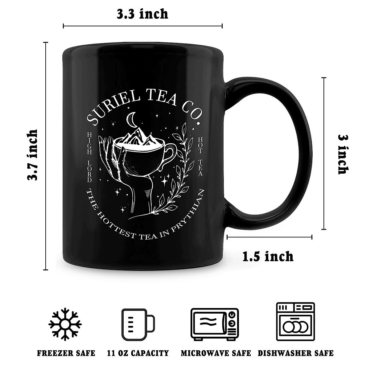 Zomhix Suriel Tea Co Coffee Mug - Suriel Tea Co Mug, A Court of Thorns and Roses Merchandise Cup, Book Lovers Gifts for Women Men, Bookish Gifts, 11oz Ceramic Coffee Mug