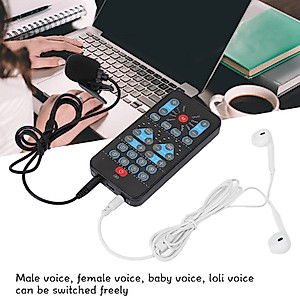 Voice Changer, Portable Mini Voice Changer Device Handheld Sound Card 8 Fixed Sound Effects Plug and Play, Gaming Recording, for Mobile Phone Computer