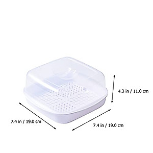 Rice Container Microwave Heating Microwave Cooker with Lid for Steaming Bread Bun Dumpling Fish Dumpling