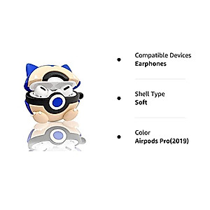 Airpods Pro Case Cover,3D Cute Cartoon Anime Funny for Kids Girls Teens Boys Cover, Soft Silicone Fashion Character Design Airpod Pro Cases