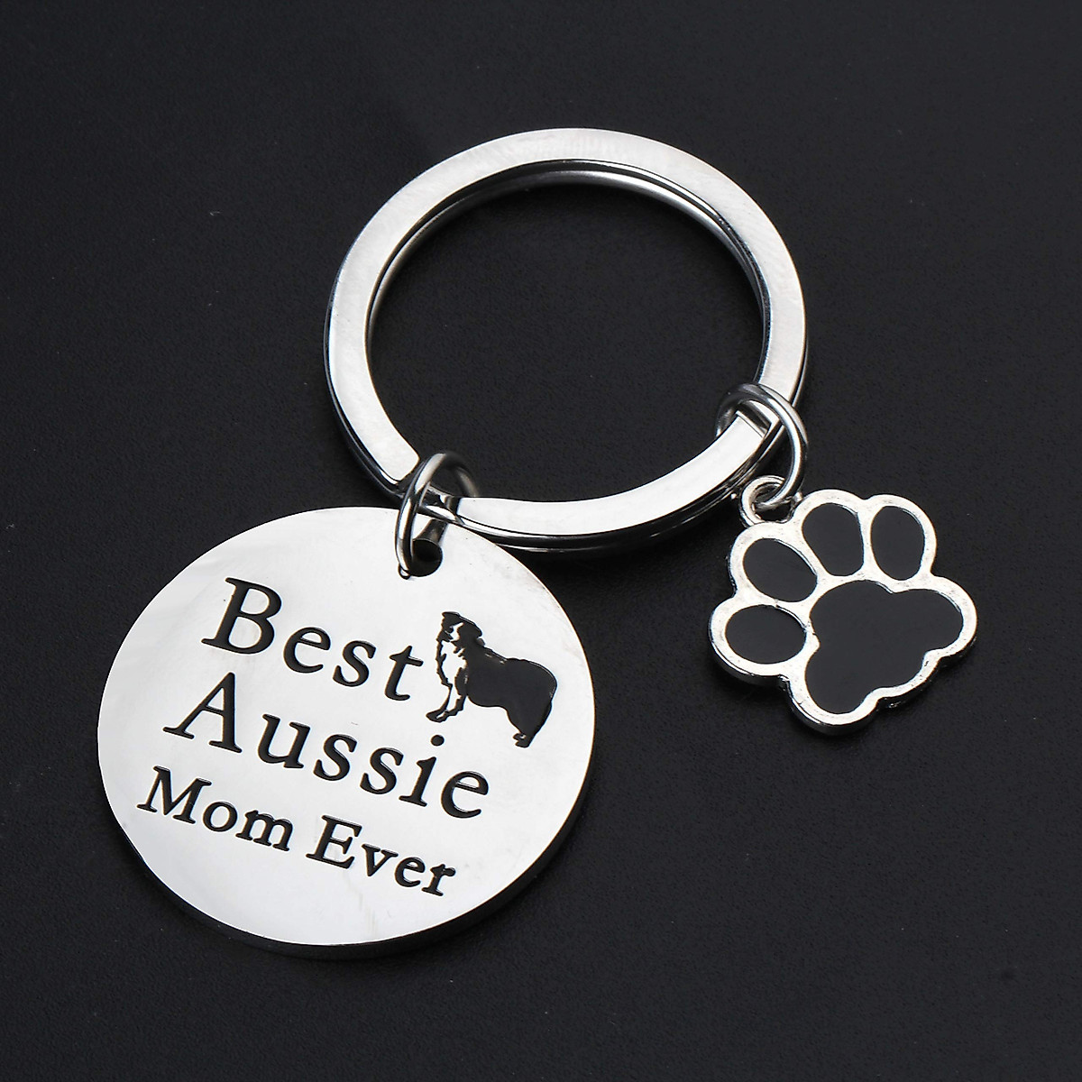 BLEOUK Australian Shepherd Keychain Aussie Gift Aussie Dog Mom Owners Lovers