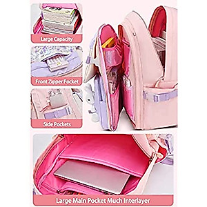 oygejmt Girls Backpack Cute Rabbit Elementary School bags Middle Bookbags Casual Daypack Backpacks Durable Lightweight Travel Bags (Blue)