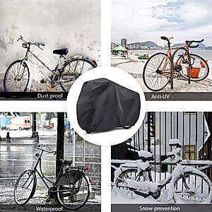 WAEKIYTL Bike Cover Waterproof Outdoor XL XXL Bicycle Cover for 2 Bikes Oxford Fabric Rain Sun UV Dust Wind Proof Motorcycle Covers for Mountain Road Electric Bike Tricycle Cruiser - Black XXL 420D