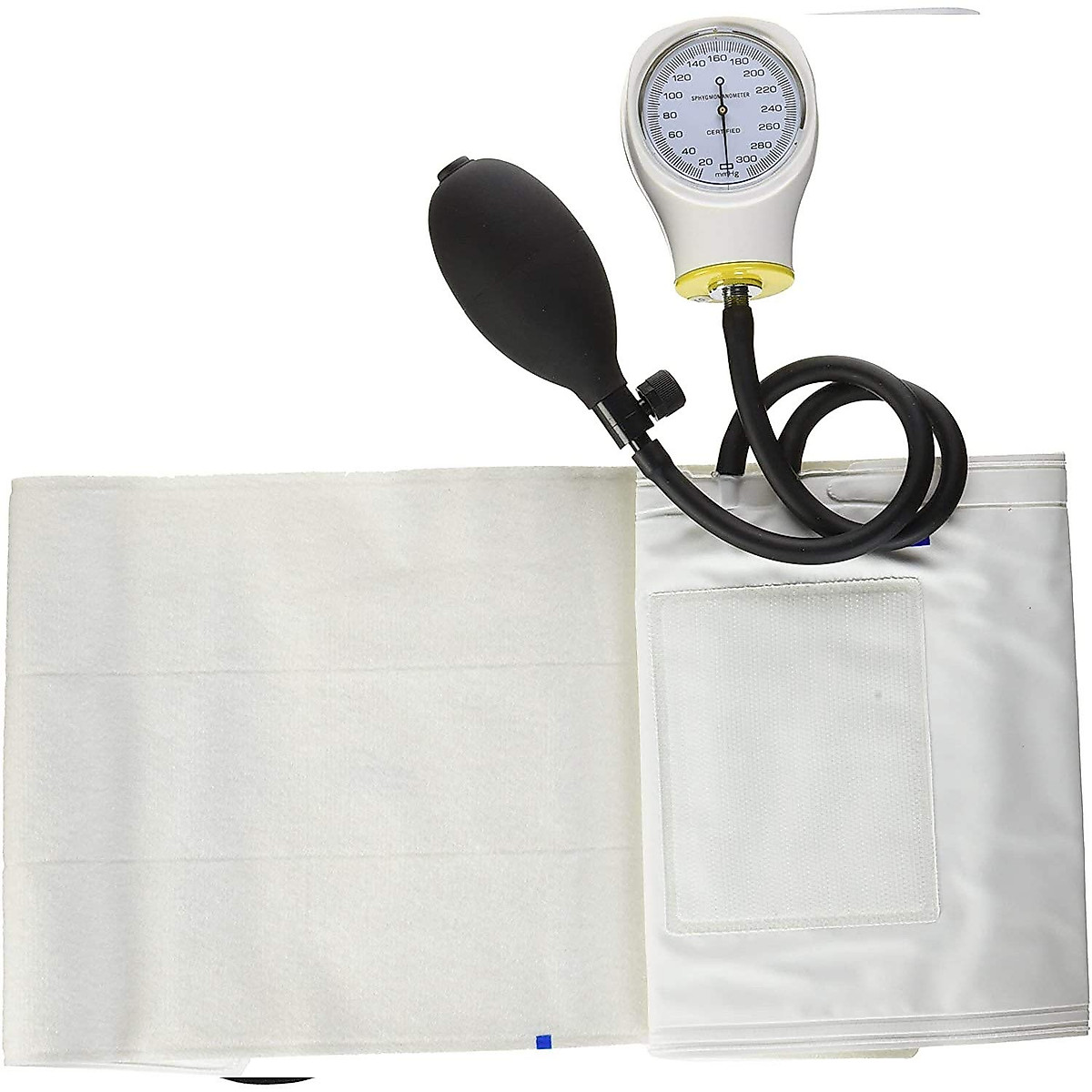 MABIS Disposable Arm Blood Pressure Cuff, Manual Sphygmomanometer, Single Use, Large Adult Size, Box of 5, White