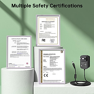 9V 1.5A Power Supply DC 9V Power Cord, 110-240Vac to DC 9Vlot 1A AC Adapter DC Plug Center Positive, for DC9V Arduino UNO R3, Schwinn Bike A10 140 170, Crosley Cruiser Record Player.