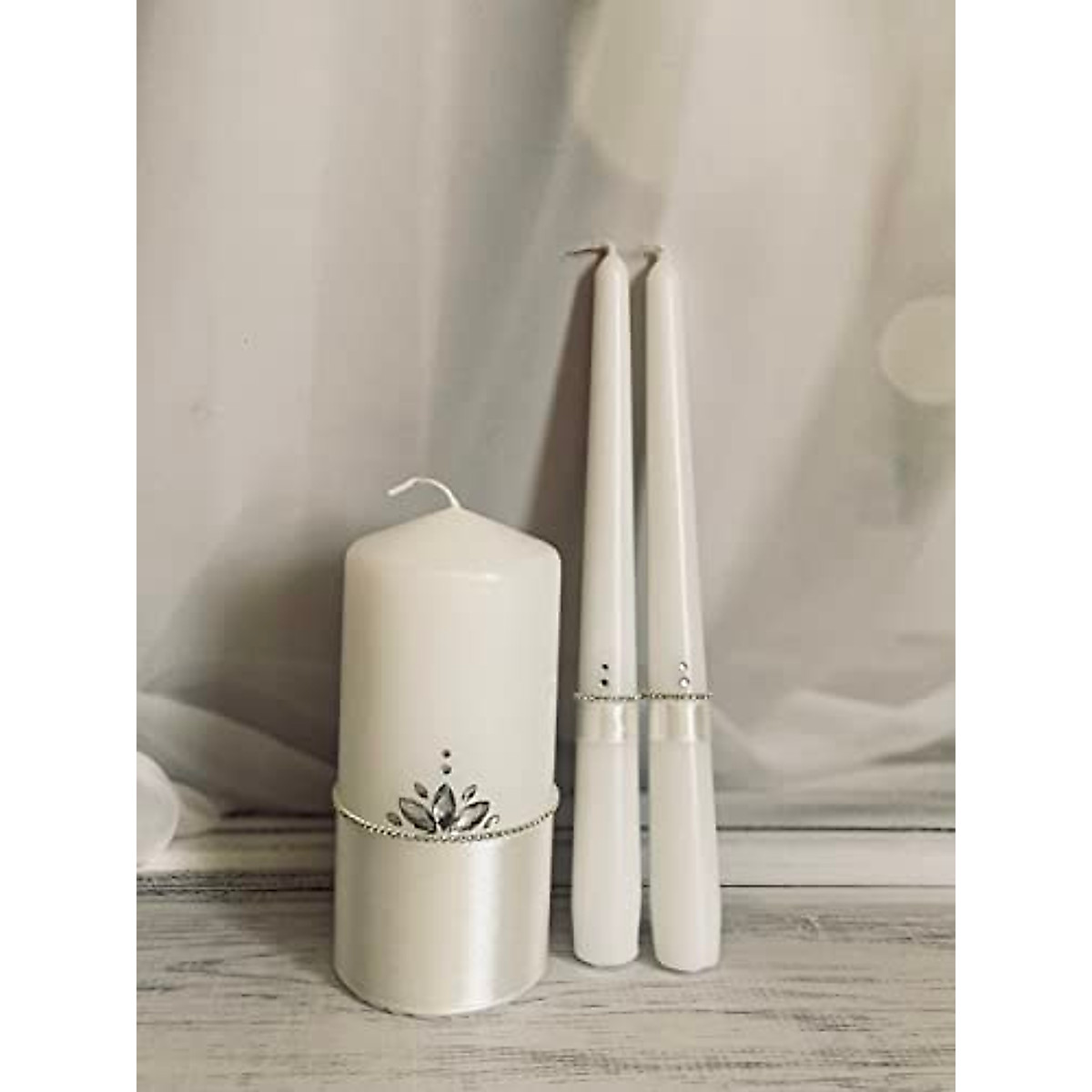 Magik Life Unity Candle Set for Wedding - Wedding Unity Set for Reception and Ceremony - Candle Sets - 6 Inch Pillar and 2 * 10 Inch Tapers
