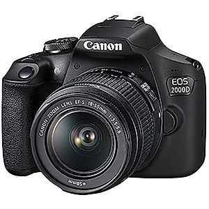 Canon EOS 2000D / Rebel T7 DSLR Camera with EF-S 18-55mm + EF 75-300mm Daul Lens + SanDisk 128GB Memory Card + Tripod + Case + Wideangle Lenses + ZeeTech Accessory Bundle (21pc Bundle) (Renewed)