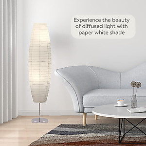 LIGHTACCENTS Diploma Paper Floor Lamp Set of 2 Paper Lamps - Rice Paper Floor Lamps - Paper Floor Lamps for Living Room Fits in Modern Room Decor 50 Inches Tall (Set of 2)