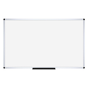 VIZ-PRO Dry Erase Board/Whiteboard, 60 x 36 Inches, Wall Mounted Board for School Office and Home