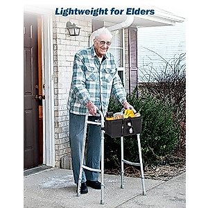 JOYTUTUS Walker Basket for Folding Walker, Basket for Walkers for Seniors,Rollator Walkers Storage Bag, Can be Installed Outside or Inside of Walker, Wheerchair