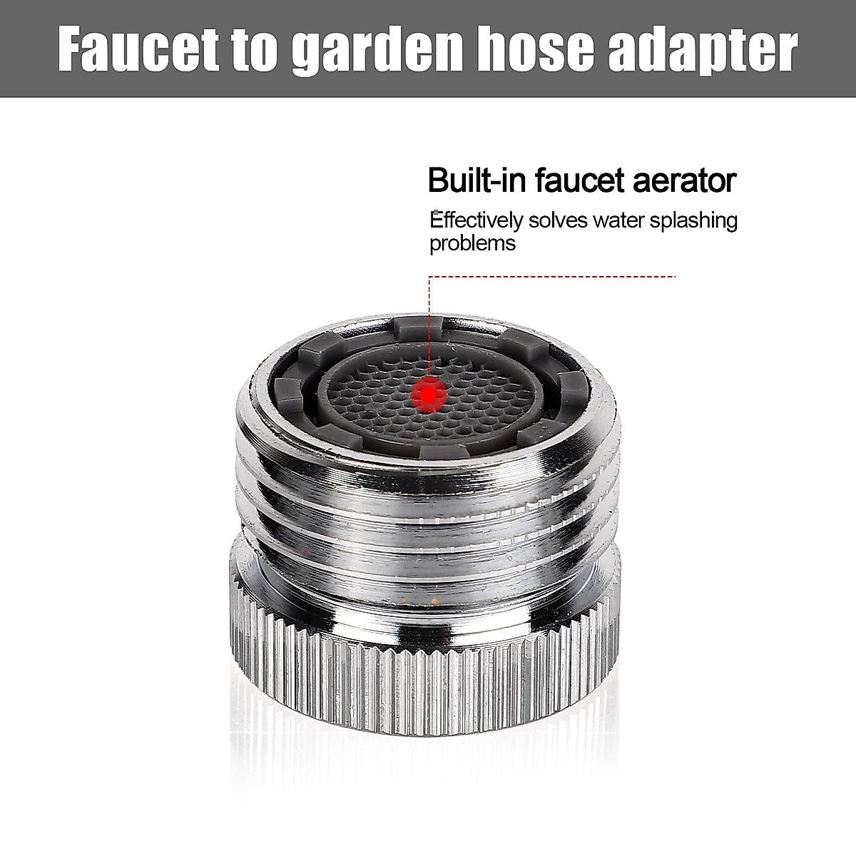 Faucet Adapter Kit with Aerator, Faucet to Garden Hose Adapter Brass Garden Hose Connector for Kitchen and Bathroom Sink Faucets