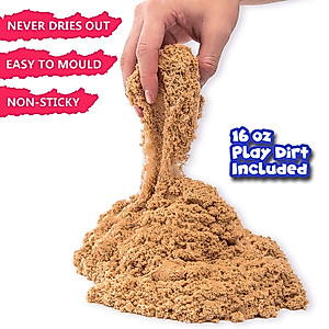 Big Wheel Monster Truck Stunt Stadium Playset with DIY Puzzle Construction Playmat, 2 Friction Monster Trucks, and Play Dirt (38 Pcs)