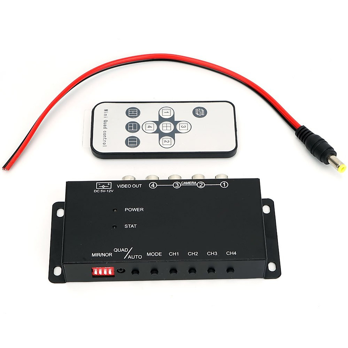 Toughsty™ 4Ch Mini Color Video Quad Splitter Multiplexer Processor Switcher for CCTV Security Camera