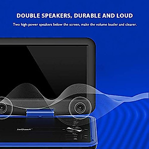 ieGeek 11.5" Portable DVD Player with SD Card/USB Port, 5 Hour Rechargeable Battery, 9.5" Eye-Protective Screen, Support AV-in/ Out, Region Free, Blue