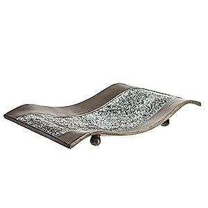 Creative Scents Schonwerk Centerpiece for Dining Room -Crackled Mosaic Design- Home Coffee Table Decor Decorations Centerpiece for Dining/Living Room- Best Wedding Gift (Silver)