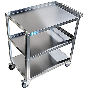 Commercial Stainless Steel 3 Shelf Utility Kitchen Metal Cart 24"X15"X33"
