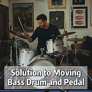 Aucuda Starry Blue Drum Rug Mat 4x6ft Tightly Woven Fabric Cool Drum Floor Mat with Non Slip Grip Bottom, Electric Drum Set Carpet Accessories for Holiday Practice, Apartment, Soundproof, Winter.