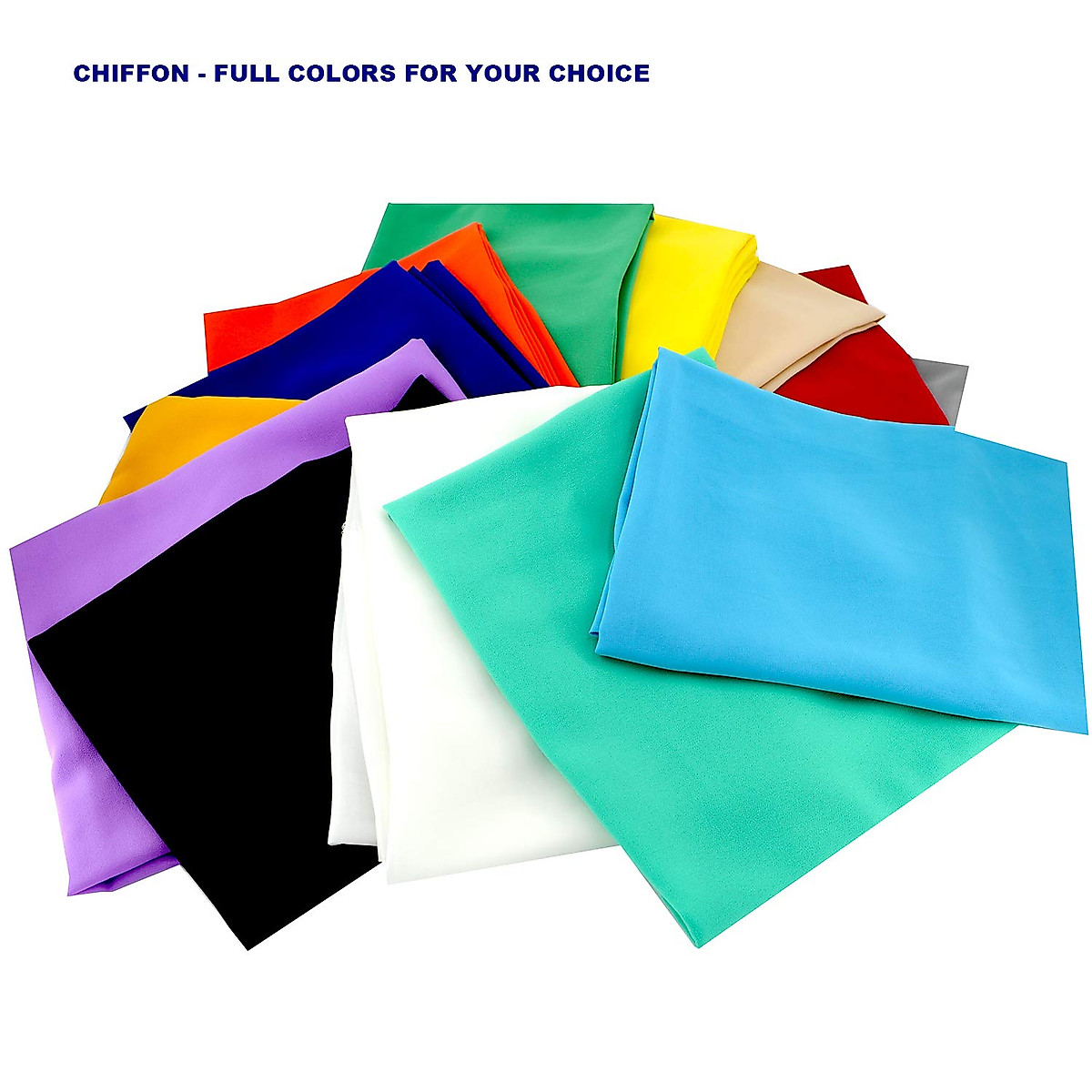 Chiffon Fabric Polyestser Sheer for Bridal Decoration 59“(1 Yard,Red)