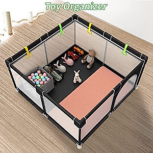 YOBEST Baby Playpen, Playpens for Babies, Extra Large Infant Playard with Gates, Portable Babys Fence, Indoor & Outdoor Toddler Play Pen Activity Center, Sturdy Safety Baby Play Yard