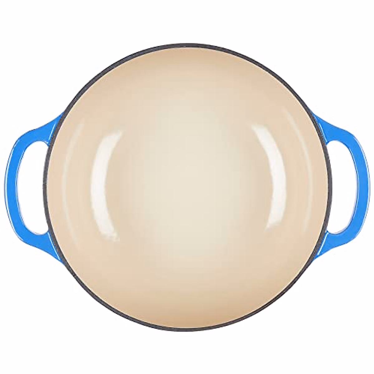 Lodge 3 Quart Enameled Cast Iron Dutch Oven with Lid – Dual Handles – Oven Safe up to 500° F or on Stovetop - Use to Marinate, Cook, Bake, Refrigerate and Serve – Caribbean Blue