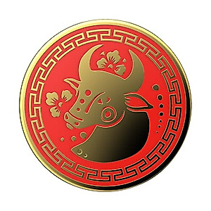 ​​​​PopSockets Phone Grip with Expanding Kickstand, PopSockets for Phone - Enamel Year of the Ox