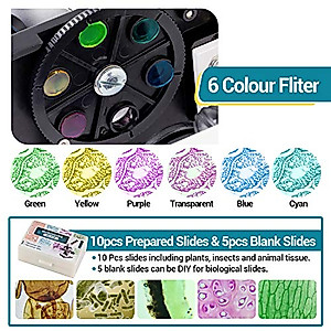 Microscope Biological for Kids, Students and Adult 250X-2000X Powerful Biological Children's Microscope Set for School Laboratory Home Biological Scientific Research Education