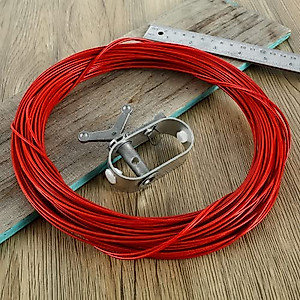 Pool Cover Cable and Winch Kit, 100ft Plastic-Coated Steel Cable and Ratchet for Winter Safe Above Ground Swimming Pool Cover,Replacements for Swimming Pool Cover Winch and Cable