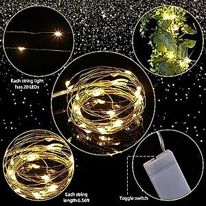 XunYee 5.9 ft Artificial Eucalyptus Garland with 20 LED Fairy String Lights Fake Eucalyptus Leaves Greenery Vines Plant for Table Wedding Bridal Shower Birthday Party Garden Indoor Outdoor (4 Pack)