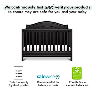 DaVinci Charlie 4-in-1 Convertible Crib in Ebony, Greenguard Gold Certified