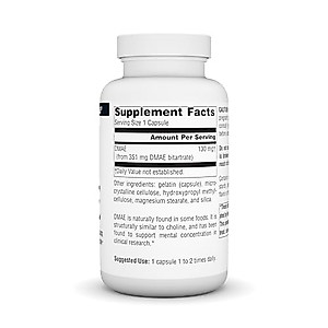 Source Naturals DMAE, Dimethylaminoethanol Bitartrate - Supports Mental Concentration - 200 Capsules