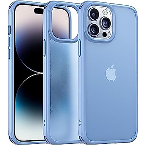 Alphex 8 Colors for iPhone 14 Pro Max Case, 12FT Military Grade Drop Protection, Silky & Non-Greasy Feel, Pocket Friendly, Thin Slim Phone Cover for Men Women 6.7 Inch (8 Colors) - Sierra Blue