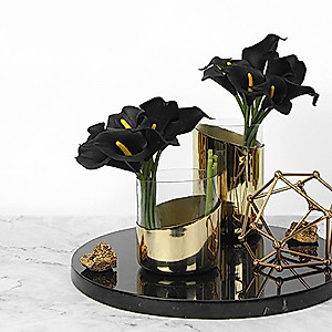 G Home Collection Real Touch 9 Calla Lily Bouquet in Black 13" Tall