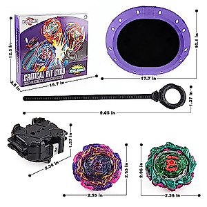 Bey Stadium Top Burst Set-Battle Game with 1Detachable Stadium, 2 Latest Style Battling Top Toys and 2 Launchers-Toy Gift for Boys Kids Ages 6 7 8 9 10 11 12 Years Old