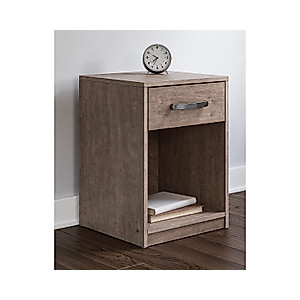 Signature Design by Ashley Flannia Scandanavian 1 Drawer Night Stand, Vintage Gray