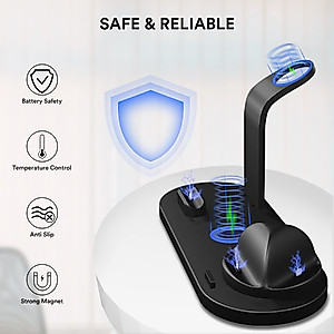 Apple 4 in 1 Wireless Charging Station for iPhone 15/15 Pro Max/15 Plus iPhone 14/13/12/11 Series, Air Pods Pro, Watch Charging for iWatch Series 9/8/7/6/SE, with Adapter & iWatch Charging Cable