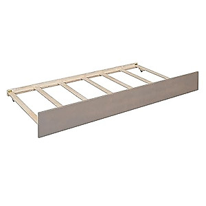 WADRI Modern Full Size Canopy Platform Bed with 2 Drawers and Trundle Bed, Wood Canopy Platform Bed with Support Slat, 4-Post Canopy Platform Bed Frame for Kids Teens Adult, No Box Spring Needed