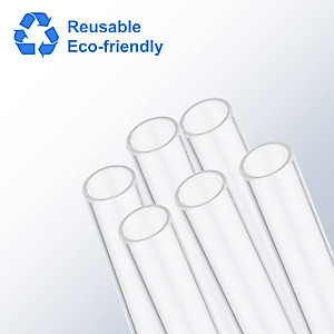 6pcs Replacement Straws, Reusable Straws with Cleaning Brush Replacement Straw Set Compatible with Contigo Ashland 2.0 24oz