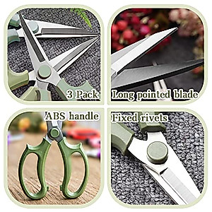 3Pcs Garden Flower Scissors,Floral Scissors Pruning Shears,Stainless Steel Flower Scissors with Comfortable Grip Handles,Premium Garden Clippers for Flower Arrangement,Gardening Tool