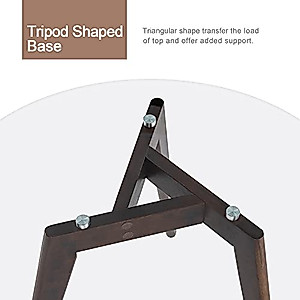 ivinta Round Glass Dining Table, Modern Leisure Table with Wood Legs for Kitchen Dining Room Living Room, Accent Table Small Tea Table for 2, Space Saving, 31.5 inch (Dark Brown)