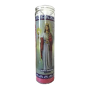 Staci19 Saint Barbara (Santa Barbara) Red Devotional Candle