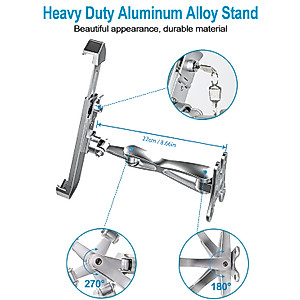woleyi Anti-Theft Tablet Wall Holder Stand for 9"-14" Tablet, Security Heavy Duty Articulating in-Wall Tablets Mount with Lock and Key, Compatible with iPad Pro 13/Air, Surface Pro/Go, Galaxy Tabs