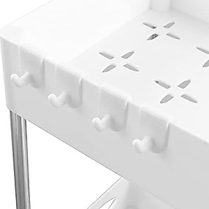 Zerodis Under Sink Organizers, Easy Assembly PP Material Large Capacity Under Sink Shelf Practical Durable for Offices (White)