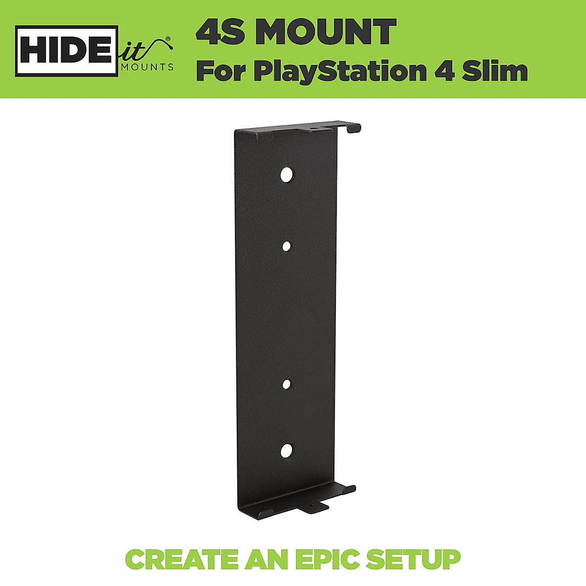HIDEit Mounts 4S Wall Mount for Playstation 4 Slim - Patented in 2018, American Company - Steel Wall Mount for PS4 Slim to Safely Store Your PS4 Slim Near or Behind TV