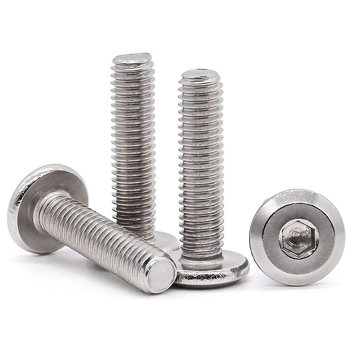Glvaner M6-1.0 x 20mm Binding Screws Furniure Screws, Connection Bolt, Flat Round Head Socket Head Cap Screws, 304 Stainless Steel 18-8 Full Thread, 30 pcs