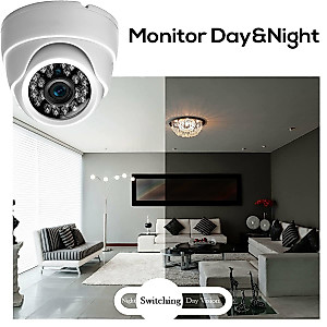 Vanxse® CCTV 24ir Leds 1/3 CCD 800tvl Indoor Dome Audio Camera D/n Security Surveillance Camera