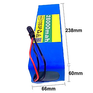 Tiahf 48V 28Ah E-Bike Battery, 13S3p Electric Scooter Lithium Ion Battery with Xt60 Plug +Charger, Built-in 30A BMS, for 350W 500W 750W 1000W Motor Ebike Electric Bicycle