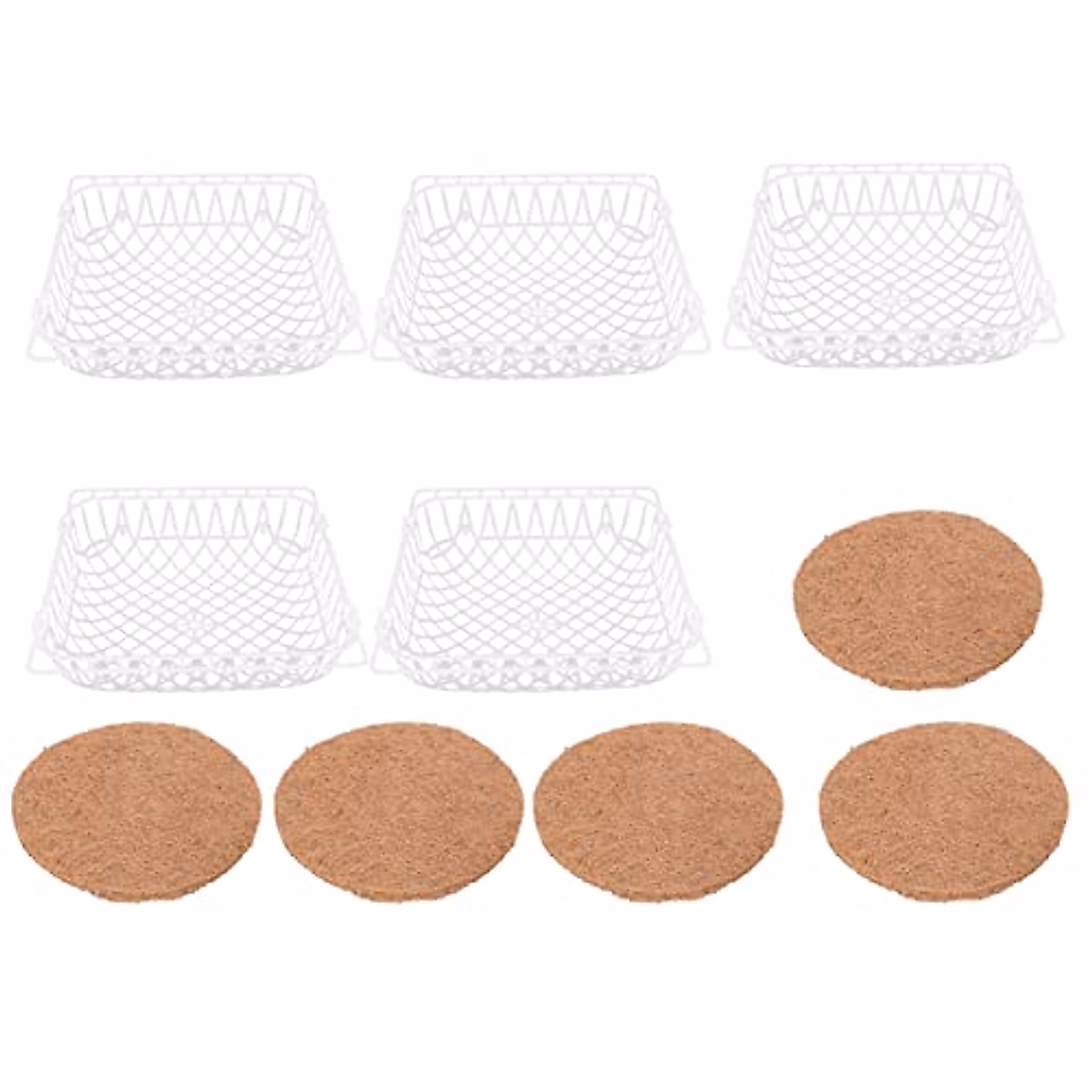 Happyyami 5 Sets Pigeon nest with Brown Cushion Pigeon Bird Pigeon Nesting Bowls Plastic Bird Multipurpose Tool pet Bird Accessories Multi-Function Breeding Nest pp White Incubator Birdcage