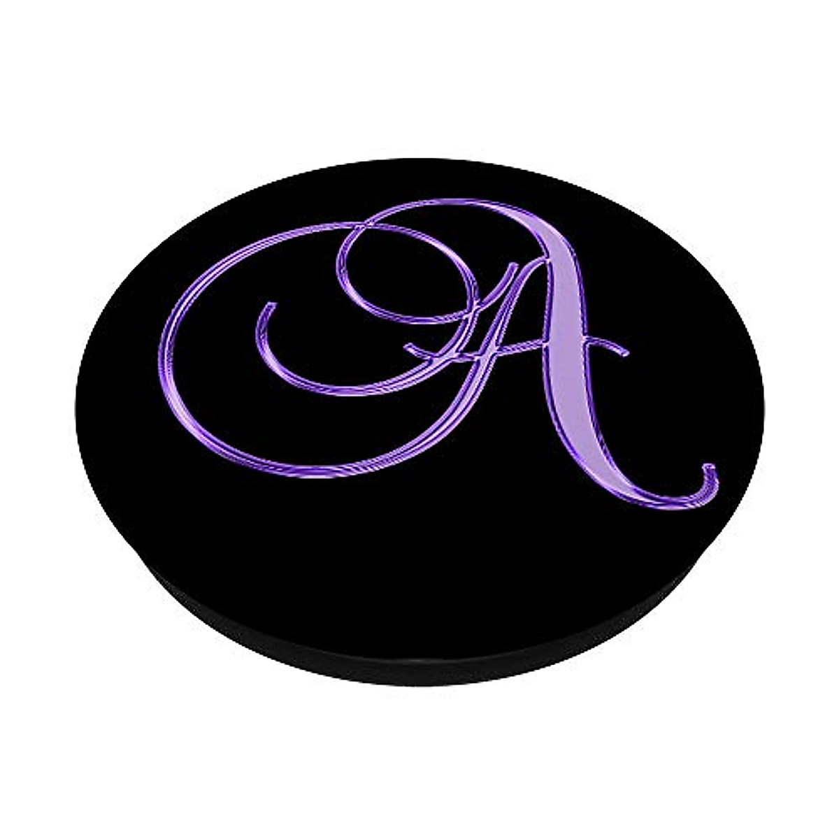 A Purple Black Initial Monogram Capital Letter Name Art PopSockets PopGrip: Swappable Grip for Phones & Tablets