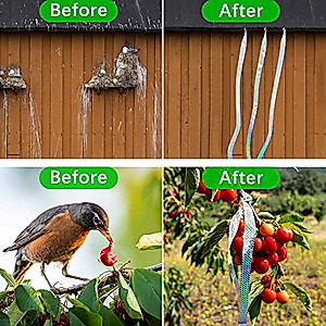 Benasan [492FT] Effective Birds Scare Ribbon, Reflective Flash Reflectors to Keep Pigeons, Hawks, Woodpeckers, Geeses Away from Trees Plants Crops